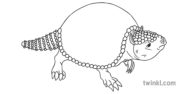 Glyptodon Geography History Extinct Animals Secondary Black and White RGB