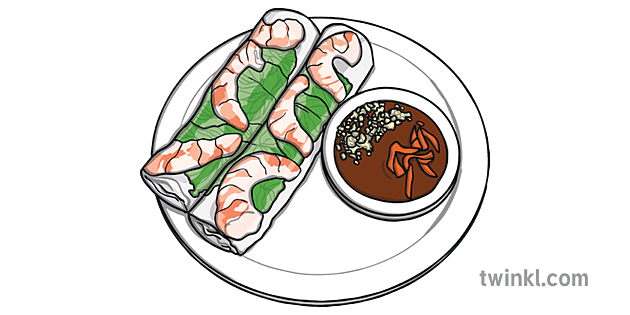 Goi Cuon Spring Roll Vietnam Vietnam Cuisine Food Traditional Ks1 Illustration