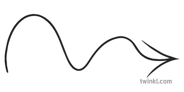 hand drawn arrow wiggly general secondary bw rgb - Twinkl