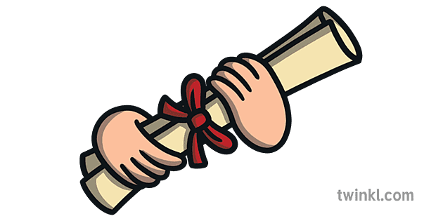 Hands Holding Diploma Illustration - Twinkl