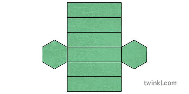 heksagonal prisma net Illustration