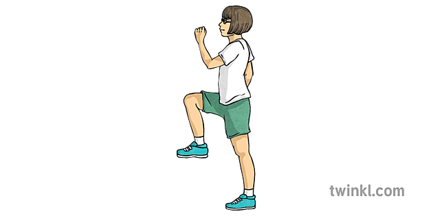 High Knee Step Up Child Marching Stage 1 PE Gym KS2 Illustration - Twinkl
