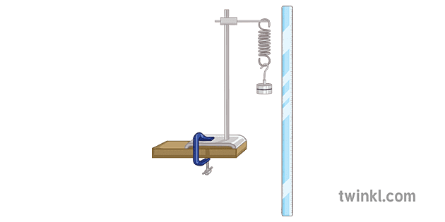 hookes law g kelepçe deney diyagramı bilim ikincil Illustration - Twinkl