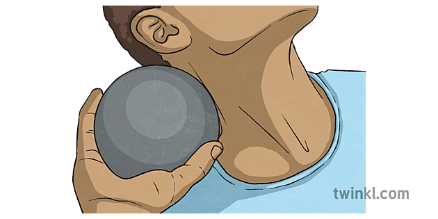 How to Hold a Shot Put Crook of Neck Y3 Athletics Push Throw Space Mission