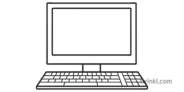 ict icon black and white rgb - Twinkl
