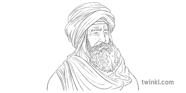 ibn battuta black and white portrait man explorer morroccan 14th ...