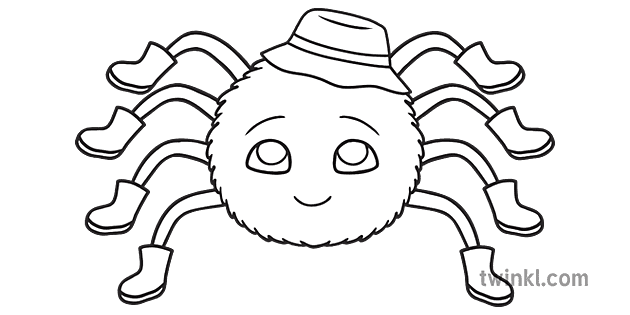 Incy Wincy Spider Black and White RGB - Twinkl