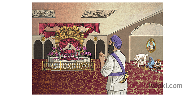Inside a Gurdwara Sikh Temple Worship Belief Hot Spot Scene Interior