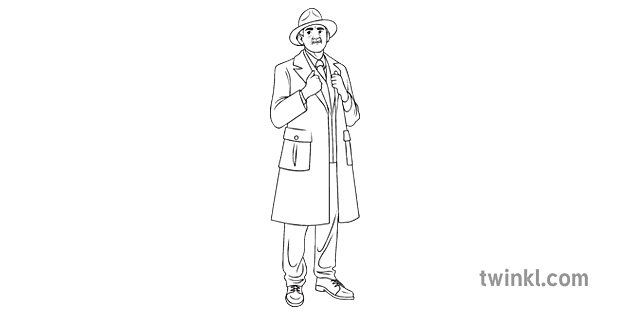 inspector goole blanco y negro Illustration - Twinkl