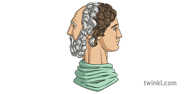 janus roman God of شروعات and endings पौराणिक विषय ks2 Illustration ...