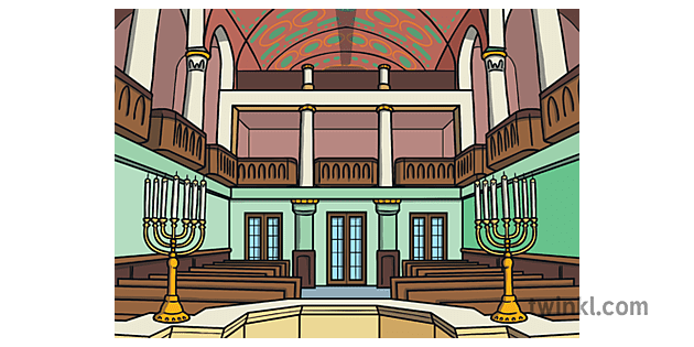 ks1 binnenkant van een synagoge Illustration - Twinkl