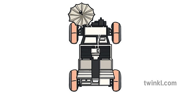 ks1 moon buggy aerial view lunar rovar space maths color rgb Illustration