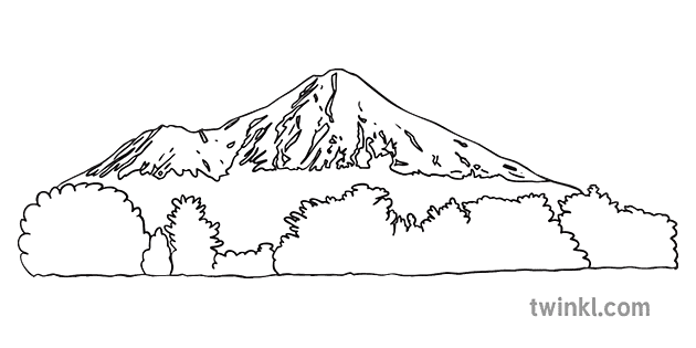 KS1 Mount Taranaki New Zealand Mountain Landscape Peak Black and White RGB