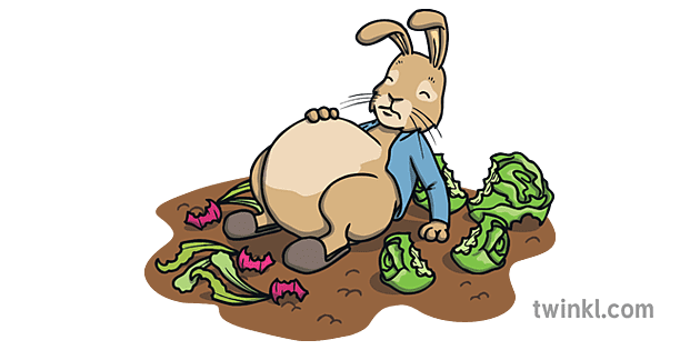 ks1 the tale of peter rabbit peter feeling sick Illustration - Twinkl