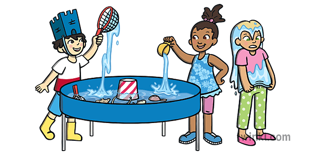 ks1 water play water trough children wet play soaked