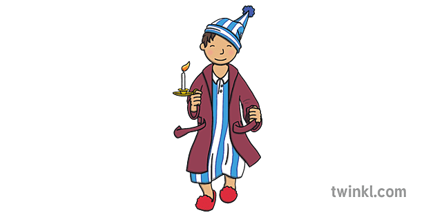 ks1 wee willie winkie running scots nursery rhyme color rgb Illustration
