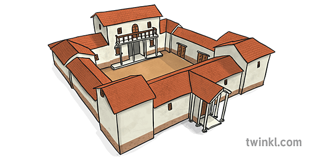 KS2 Roman Villa Illustration - Twinkl