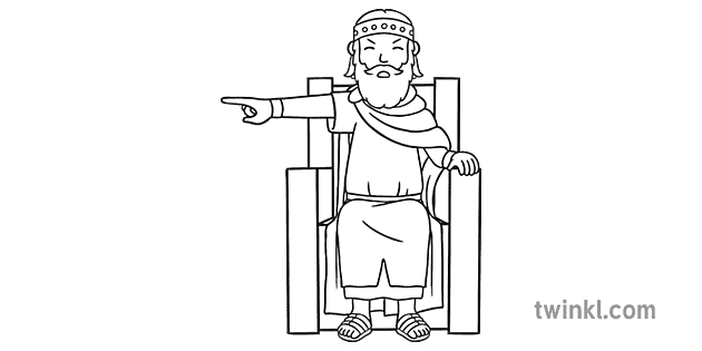 king saul galit black and white Illustration - Twinkl