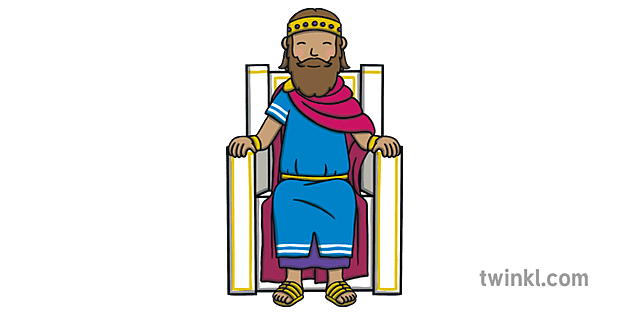 King Saul On Throne Illustration - Twinkl