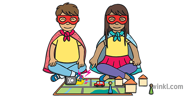 kit and sam save town superhero phonics family eyfs Illustration - Twinkl