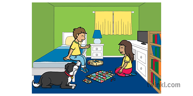 kit and sam talk and playing in bedroom level 5 week 14 lesson 1 ...