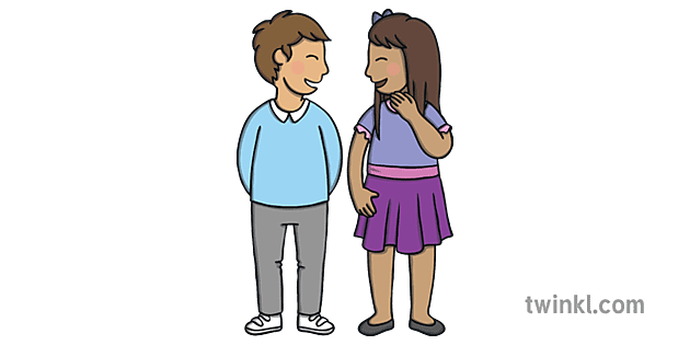 kit and sam yhdessä kikatus katsomassa toisiaan phonics eyfs Illustration