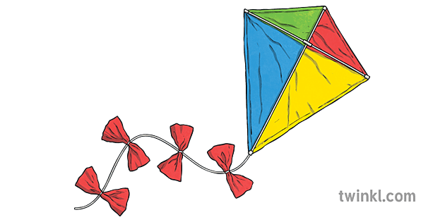 vlieër met 4 boë strand somer wind ks2 Illustration - Twinkl