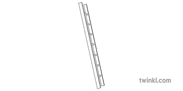 Ladder Leaning Against Wall Side View General Ladders Secondary Black and