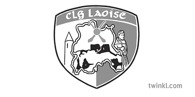Laois gaa crest黑色和白色 Illustration