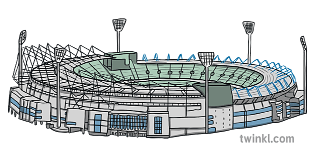 stadio di calcio mcg australia edificio ks1 Illustration - Twinkl