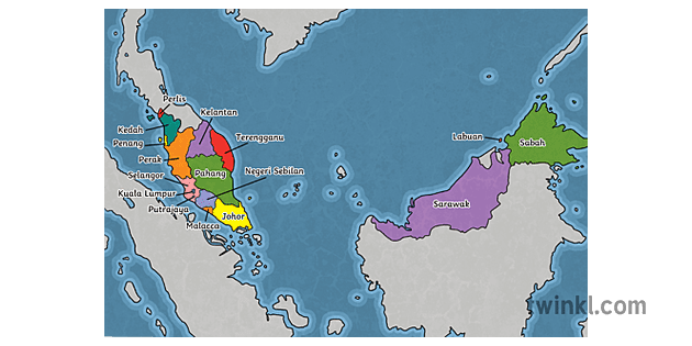 Map of malaysia states