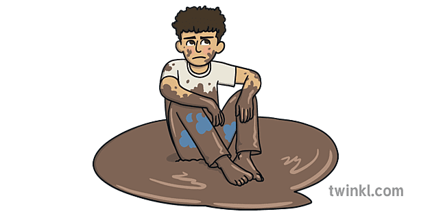 Man in Mud Illustration - Twinkl