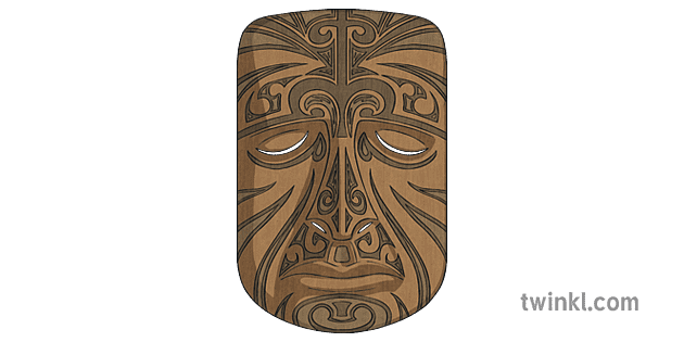 Maori Mask Square New Zealand Haka Tattoo Design Wooden History KS2