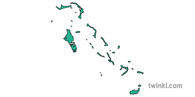 mapa outline of bahamas country shapes flag continents ks1