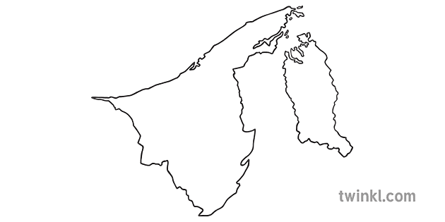 Brunei Outline Darussalam Map Asia Blank Maps World Worldatlas Sarawak ...