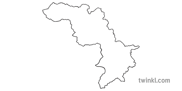 Map Outline of Kurdistan Country Shapes Flag Continents KS1 Black and White