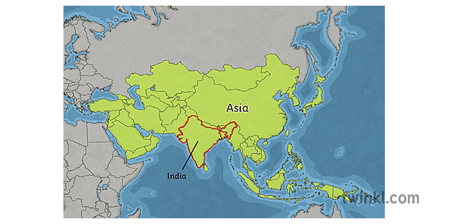 map of asia with india highlighted ks2 map year 6 hass address asia ...