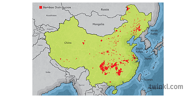 mapa kine sa bambusom distribucija istaknuta mapa godina 6 hass geografija