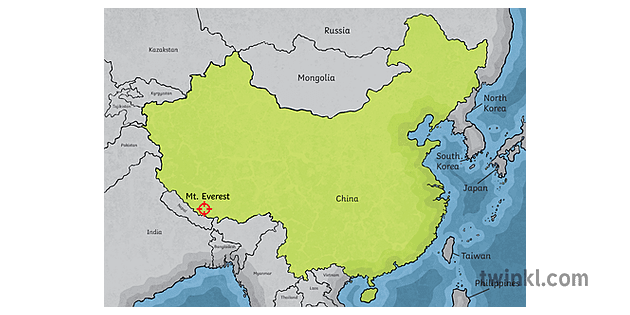 Kína térképe a mount everest kiemelt map year 6 hass geográfia Ázsia ...