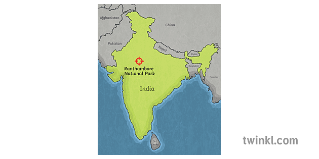 map of india with ranthambore national park highlight map year 6 hass