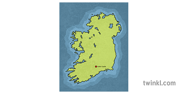map of ireland display cahir castle - Twinkl
