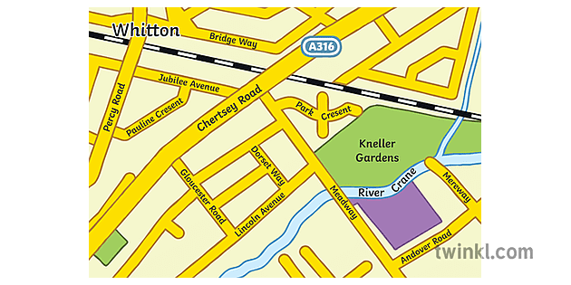 Map of Whitton Area Geography City Navigation Secondary 2