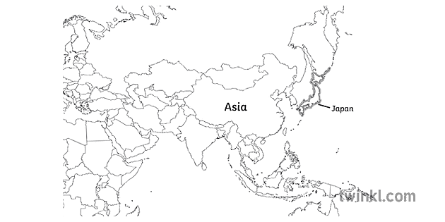 map of asia with japan highlighted map ks2 year 6 hass geography asia ...