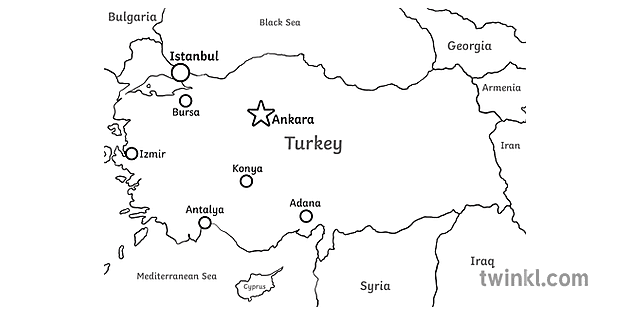 map of turkey with cities highlighted year 6 hass geography asia lesson 3