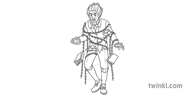 marleys ghost a christmas carol character english ks3 ks4 blanco y negro