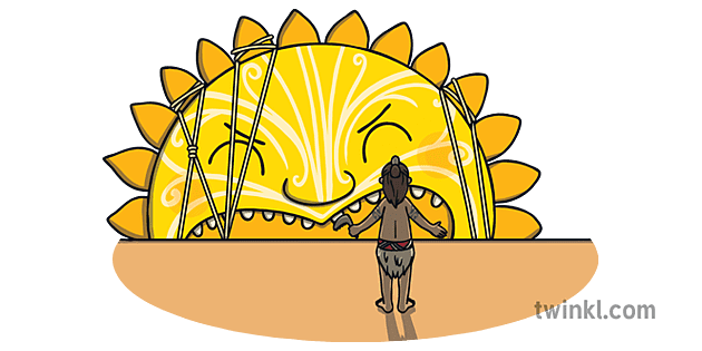 maui gaudantis saulė naujoji Zelandija mitai legenda nz ks1 Illustration