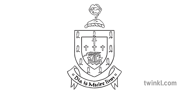 Mayo County Crest Schwarz Weiß - Twinkl