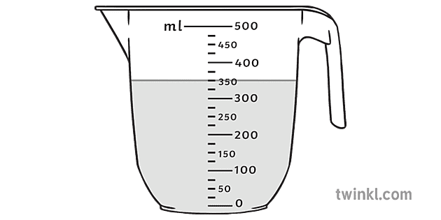 pagsukat jug 350ml maths scale measuring ks1 black and white rgb