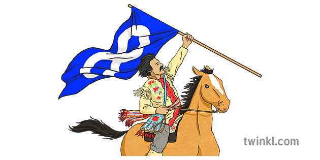 metis man holding pavilion Illustration - Twinkl