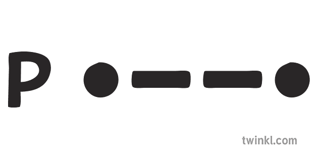 morse code p ks1 black and white Illustration - Twinkl